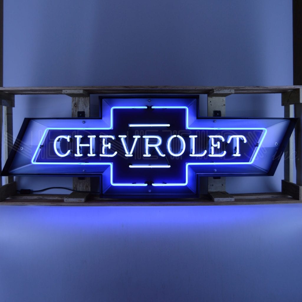 5 Foot Chevrolet Bowtie Neon Sign In Steel Can 9chvbo Neonetics